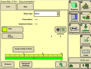 Recording Planting Data on Greenstar Display | Sloan Blog